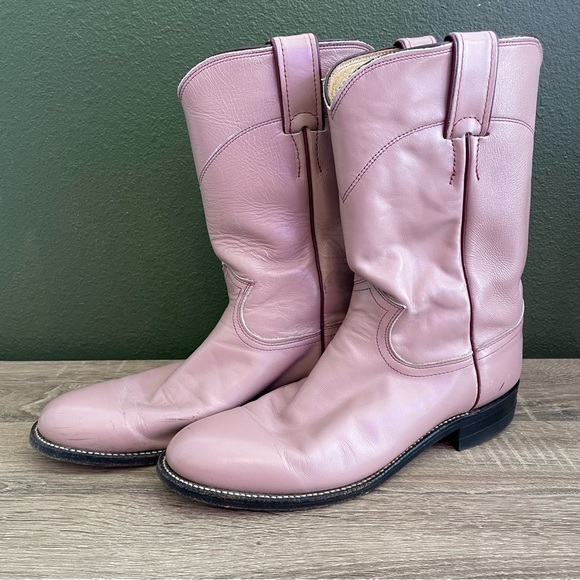 Justin Boots | Shoes | Vintage 991 Justin Boots Light Pink Roper Cowboy ...